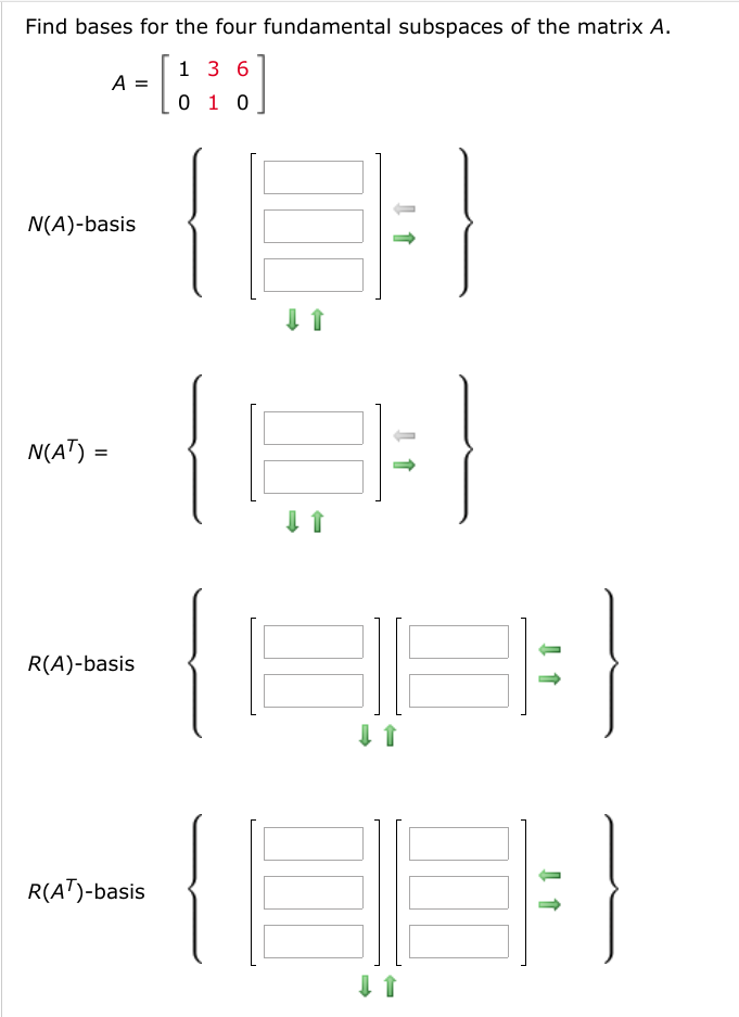 Solved Find bases for the four fundamental subspaces of the | Chegg.com