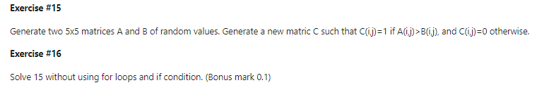 Solved Exercise 15 Generate Two 5x5 Matrices A And B Of 