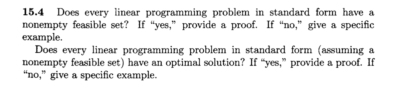 Solved 15.4 Does every linear programming problem in | Chegg.com