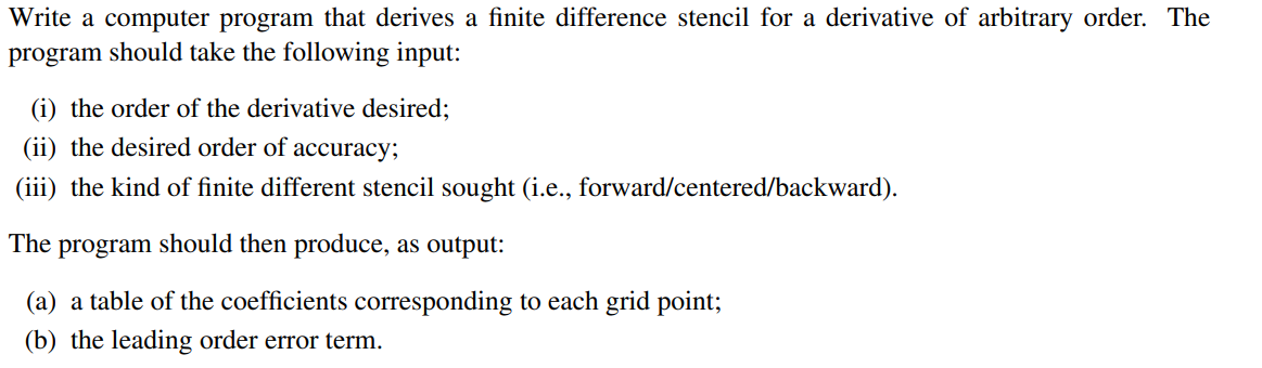 Solved Write a computer program that derives a finite | Chegg.com