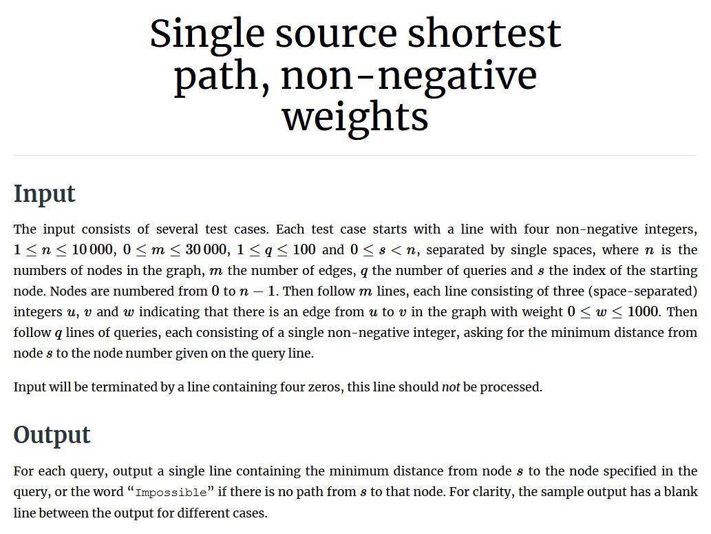 Single source shortest path, non-negative weights - | Chegg.com