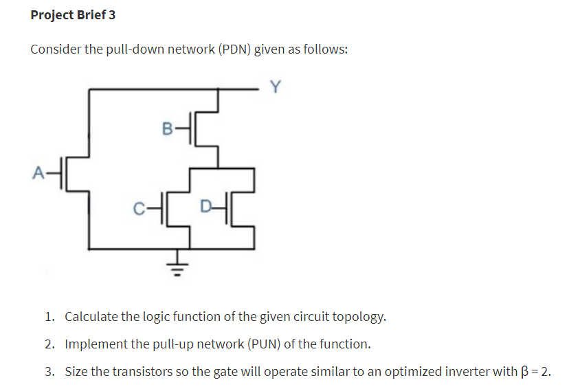 Solved Project Brief 3Consider the pull-down network (PDN) | Chegg.com