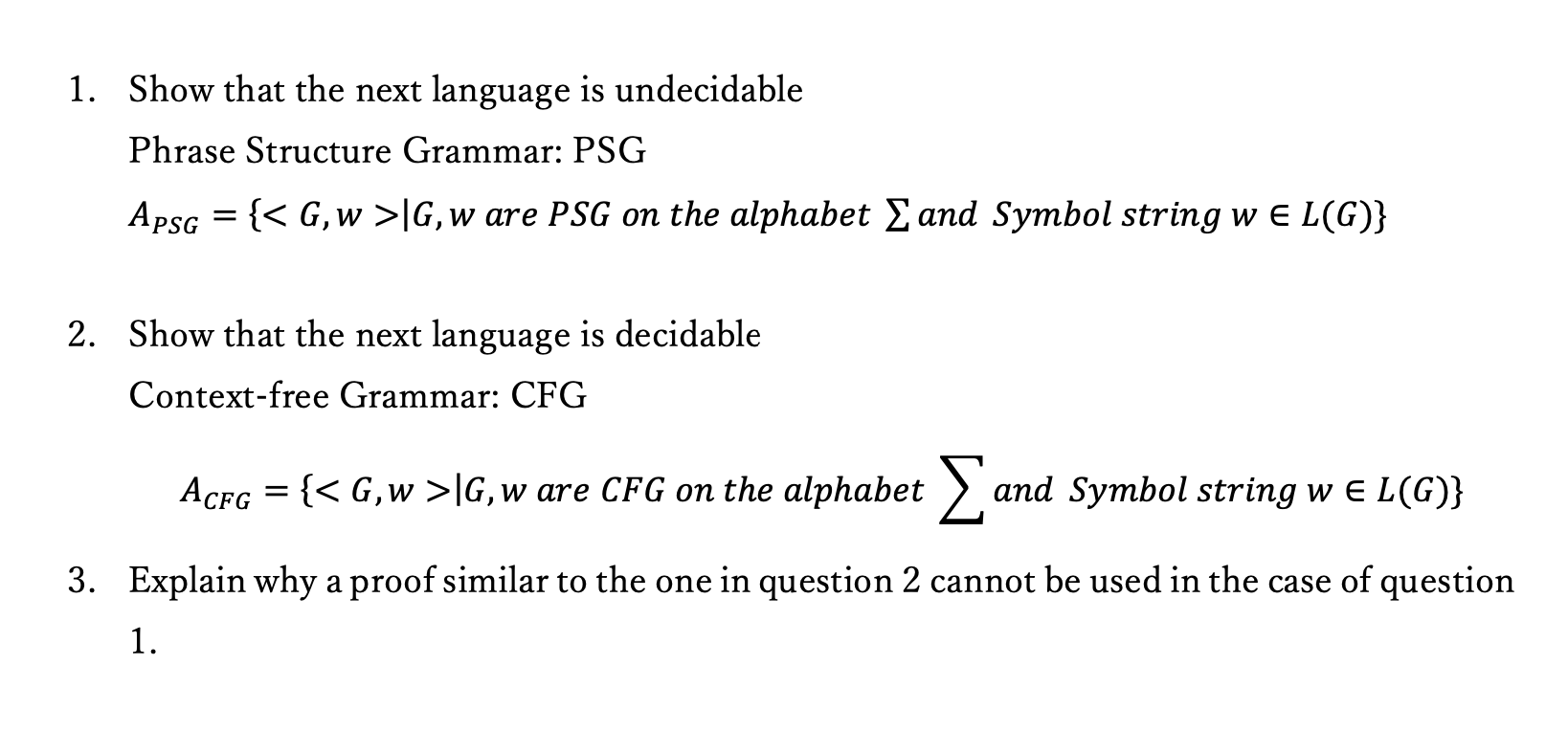 Solved 1. Show that the next language is undecidable Phrase | Chegg.com