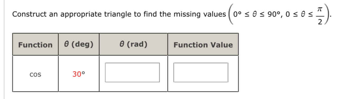 Solved Construct an appropriate triangle to find the missing | Chegg.com