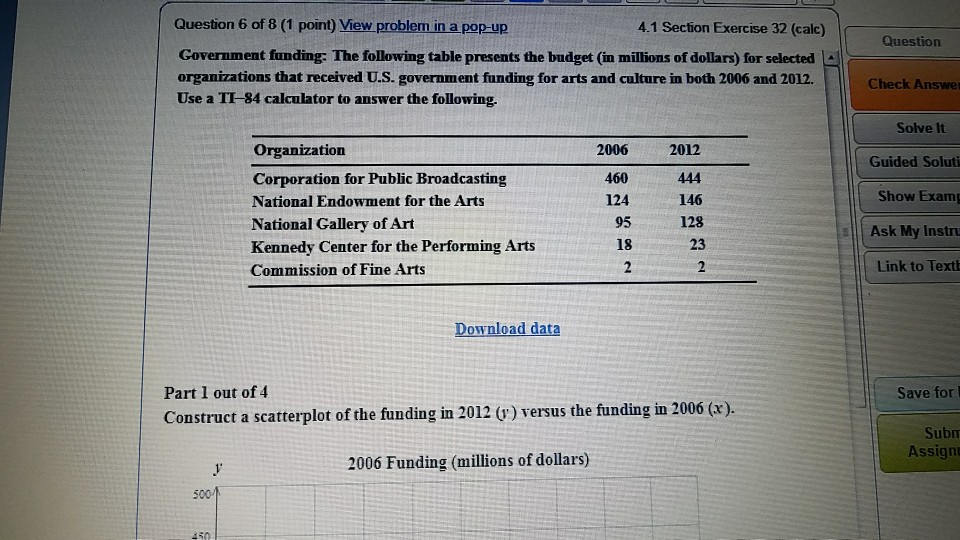 Solved Question 6 of 8 (1 point) View problem in a pop-up | Chegg.com