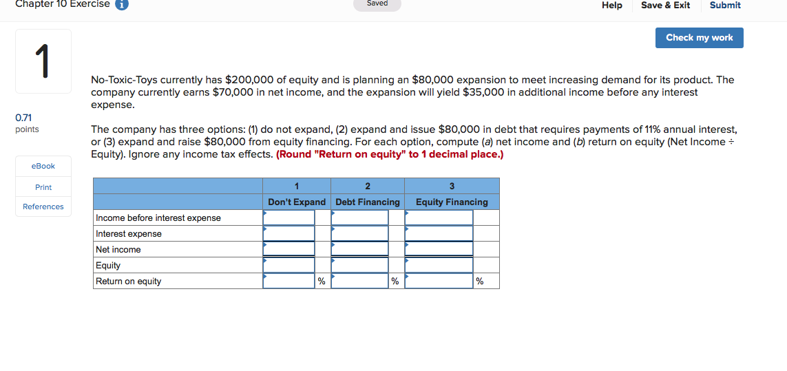 Solved Chapter 10 Exercise i Saved Help Save & Exit Submit | Chegg.com
