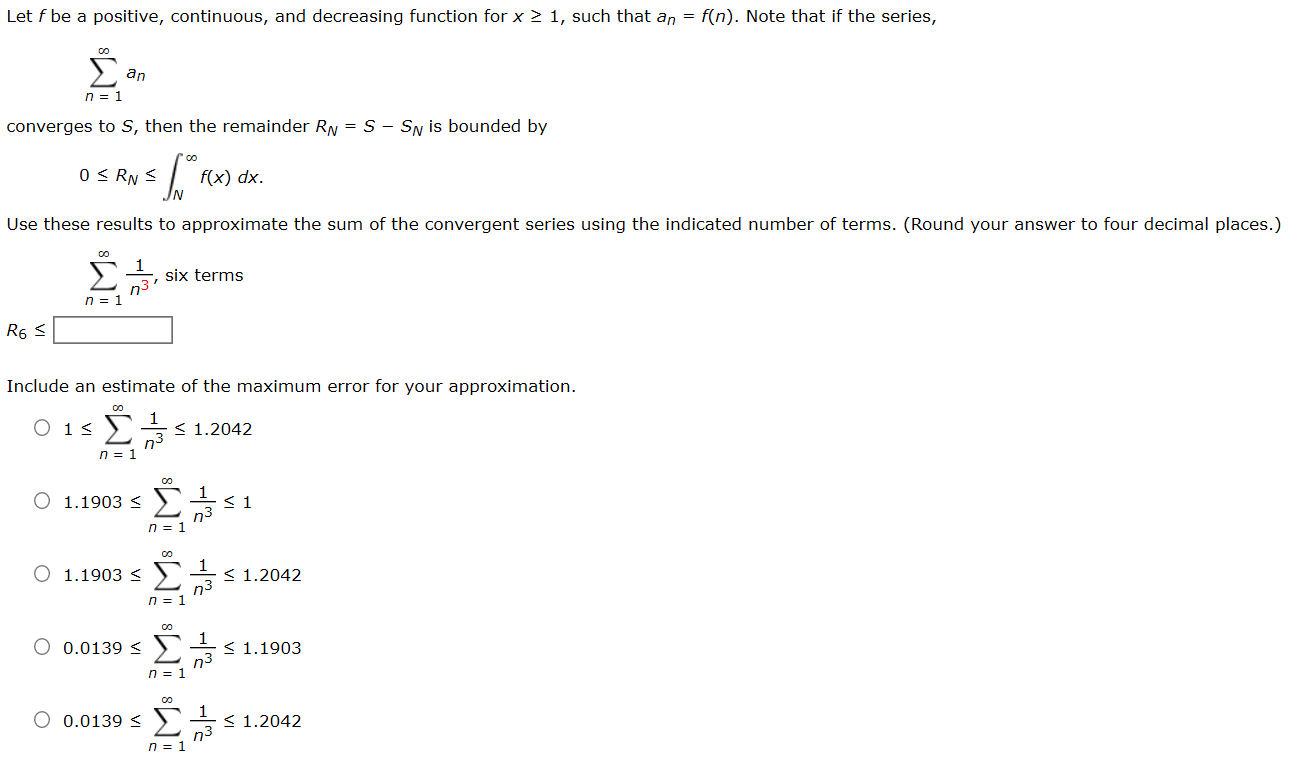 Solved Let f be a positive, continuous, and decreasing | Chegg.com