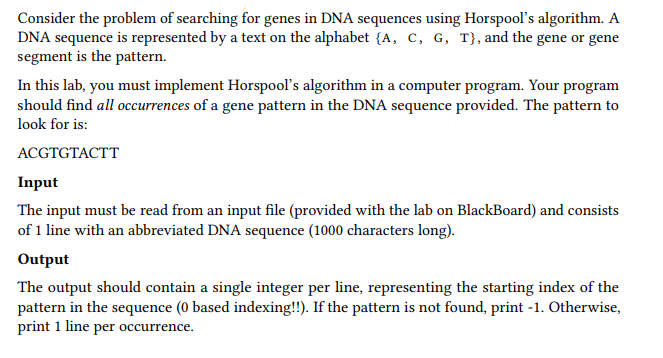 Solved Consider the problem of searching for genes in DNA | Chegg.com