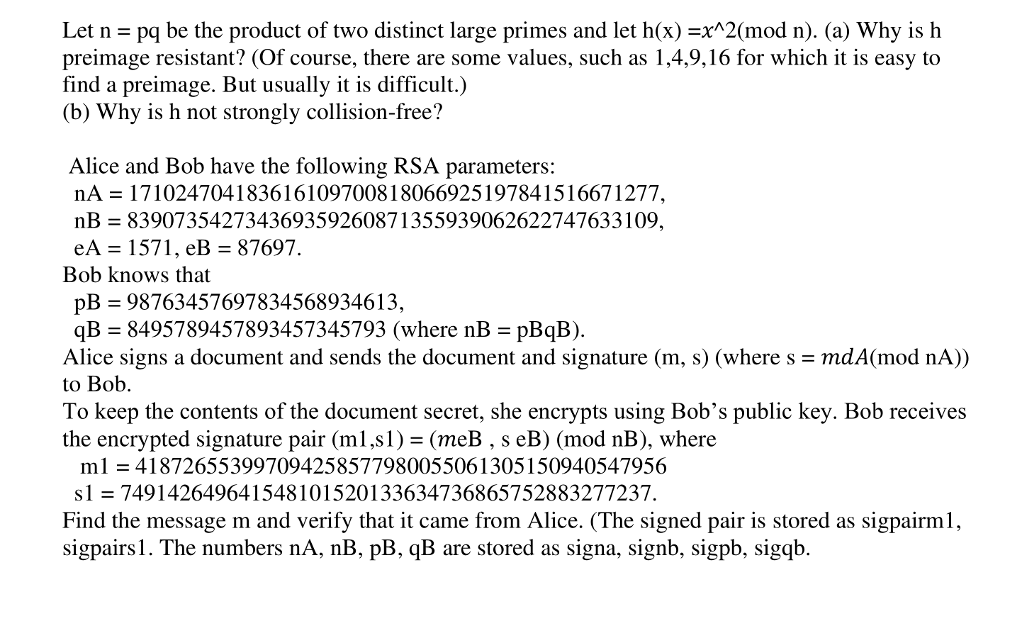 Solved Let n=pq be the product of two distinct large primes | Chegg.com