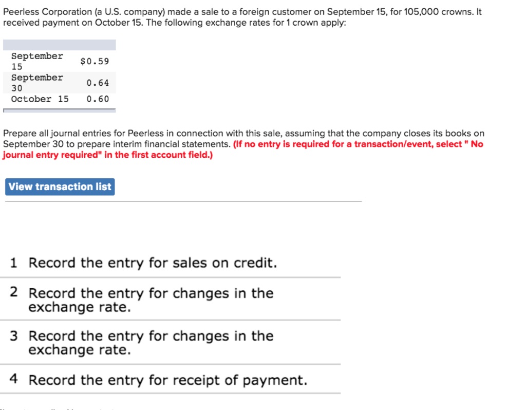 Solved Peerless Corporation (a U.S. company) made a sale to | Chegg.com