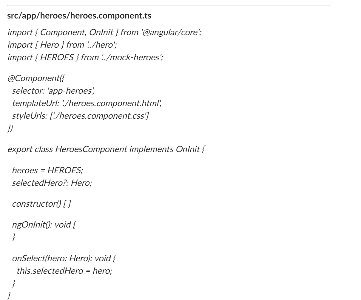 Solved src/app/mock-heroes.ts import { Hero } from :'/hero'; | Chegg.com