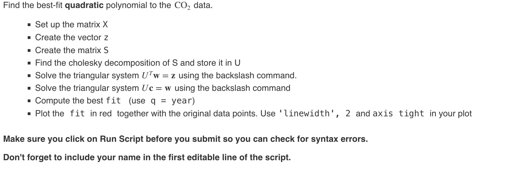 Solved Find the best-fit quadratic polynomial to the CO2 | Chegg.com