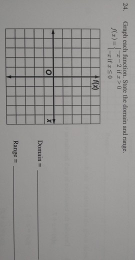 Solved 24. Graph each function. State the domain and range. | Chegg.com