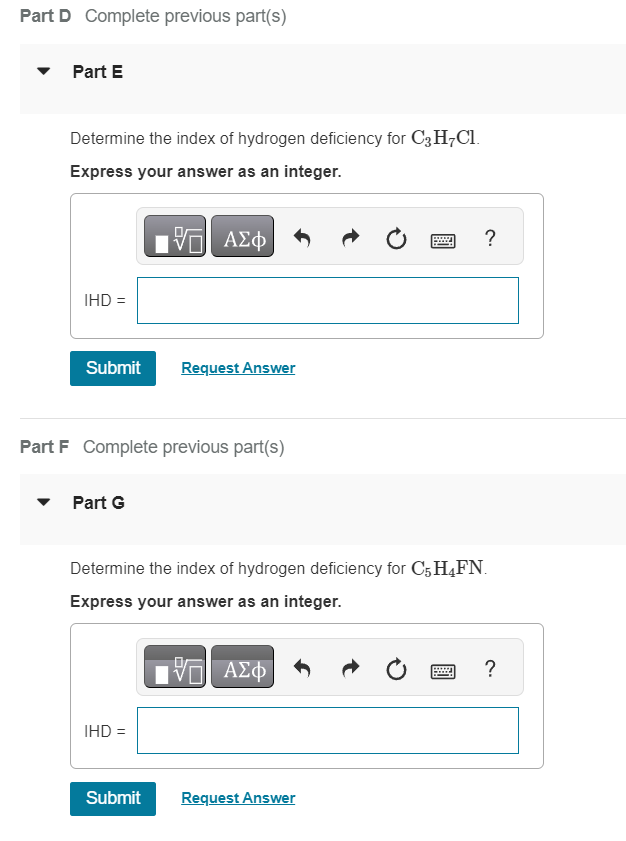 Solved Determine the index of hydrogen deficiency for | Chegg.com