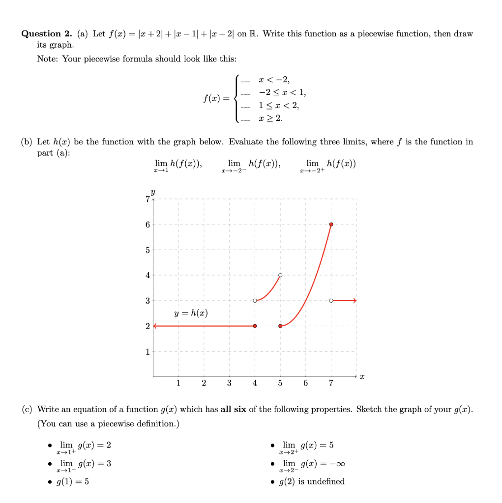 Solved Question 2 A Let F X ∣x 2∣ ∣x−1∣ ∣x−2∣ On R