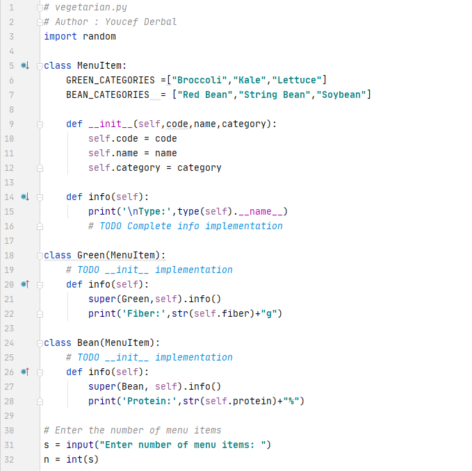 Solved The vegetarian.py program, given below, creates a | Chegg.com