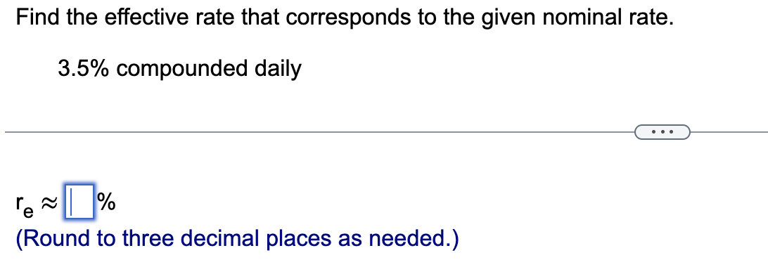 Solved Find the effective rate that corresponds to the given | Chegg.com