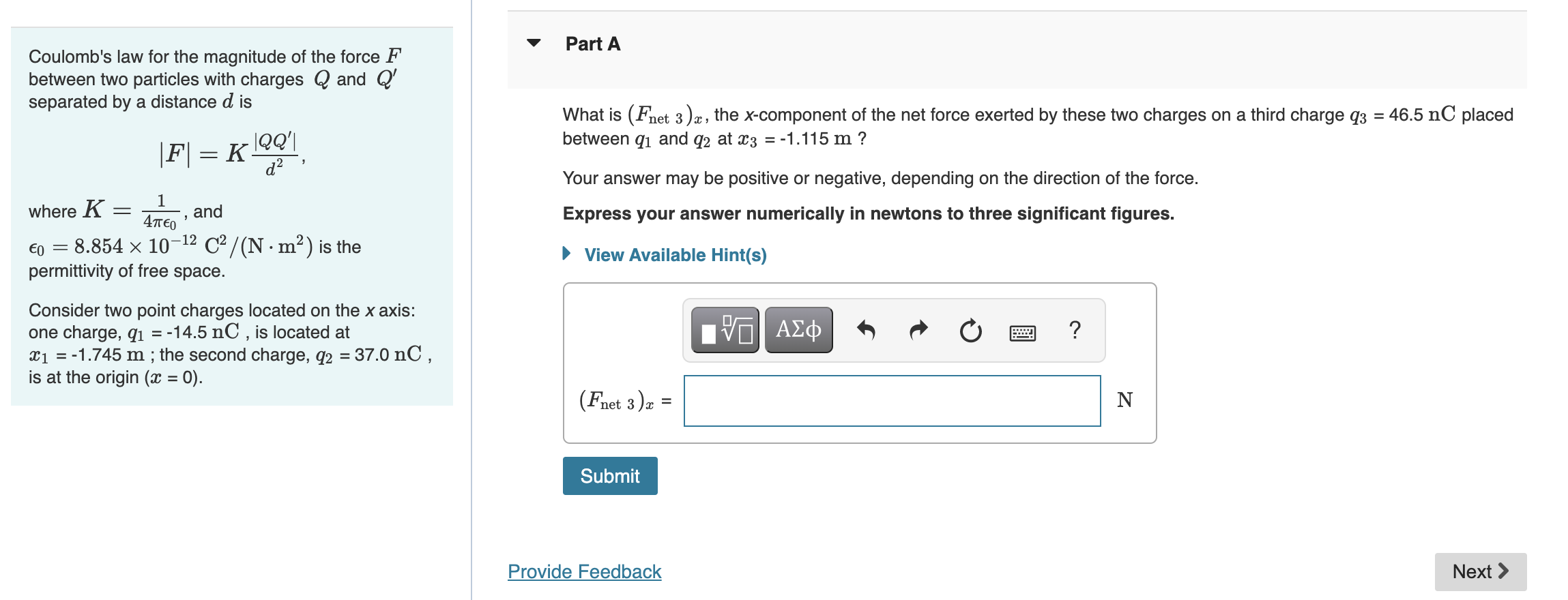 Solved Review Constants Part A A small plastic sphere with a | Chegg.com