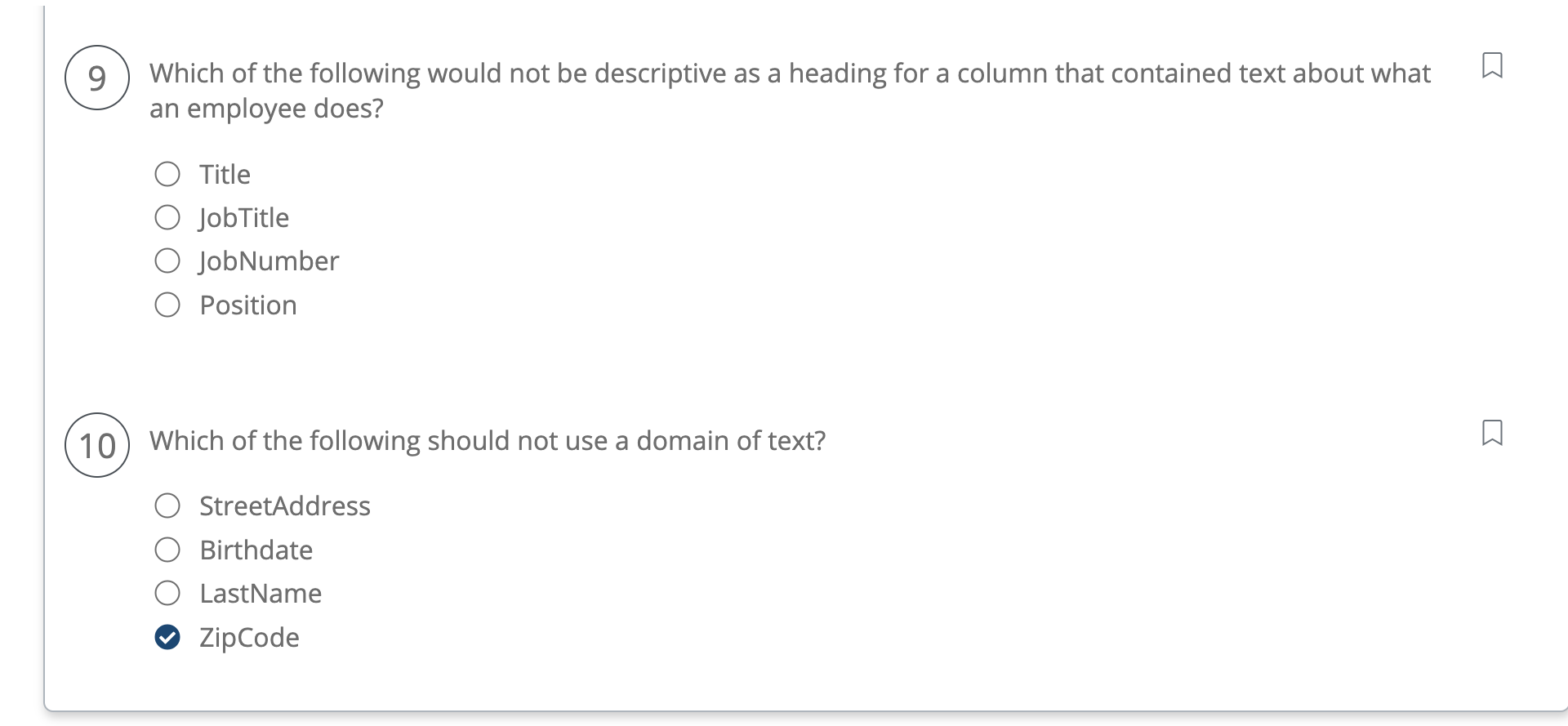 Solved 9 Which of the following would not be descriptive as | Chegg.com