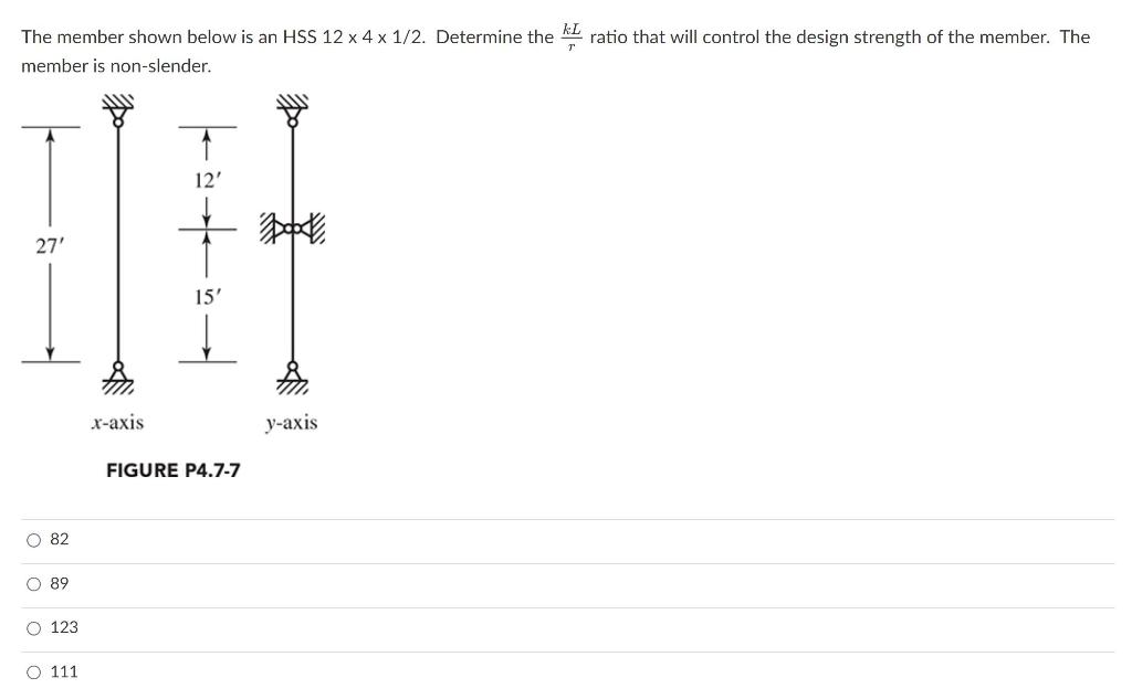 Solved The member shown below is an HSS 12 x 4 x 1/2. | Chegg.com