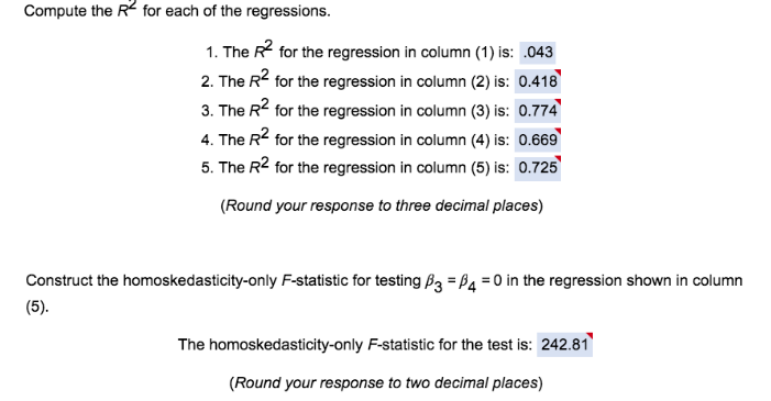 Solved Refer to the table of estimated regressions below, | Chegg.com
