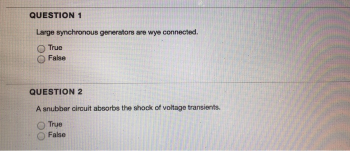 Solved Large synchronous generators are wye connected. True | Chegg.com