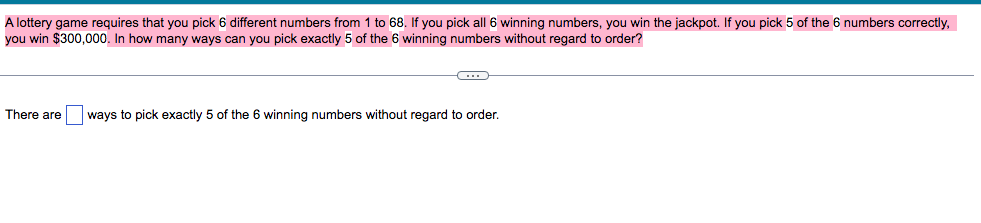 Solved A lottery game requires that you pick 6 different | Chegg.com