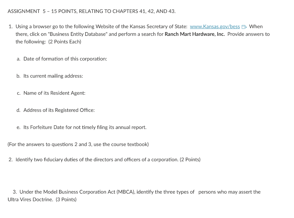 Solved ASSIGNMENT 5 - 15 POINTS, RELATING TO CHAPTERS 41, | Chegg.com