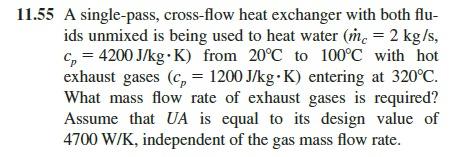 Solved A single-pass, cross-flow heat exchanger with both | Chegg.com