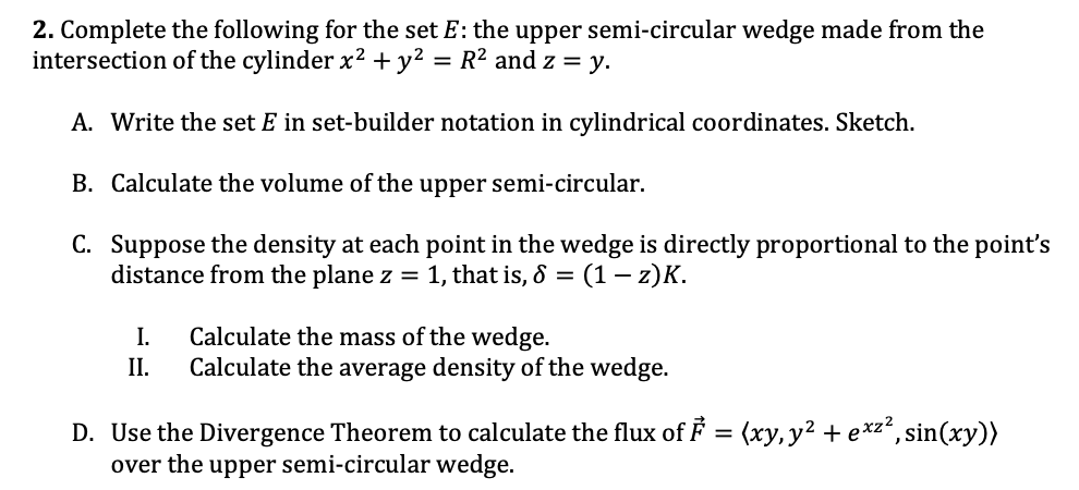 Solved 2. Complete the following for the set E: the upper | Chegg.com