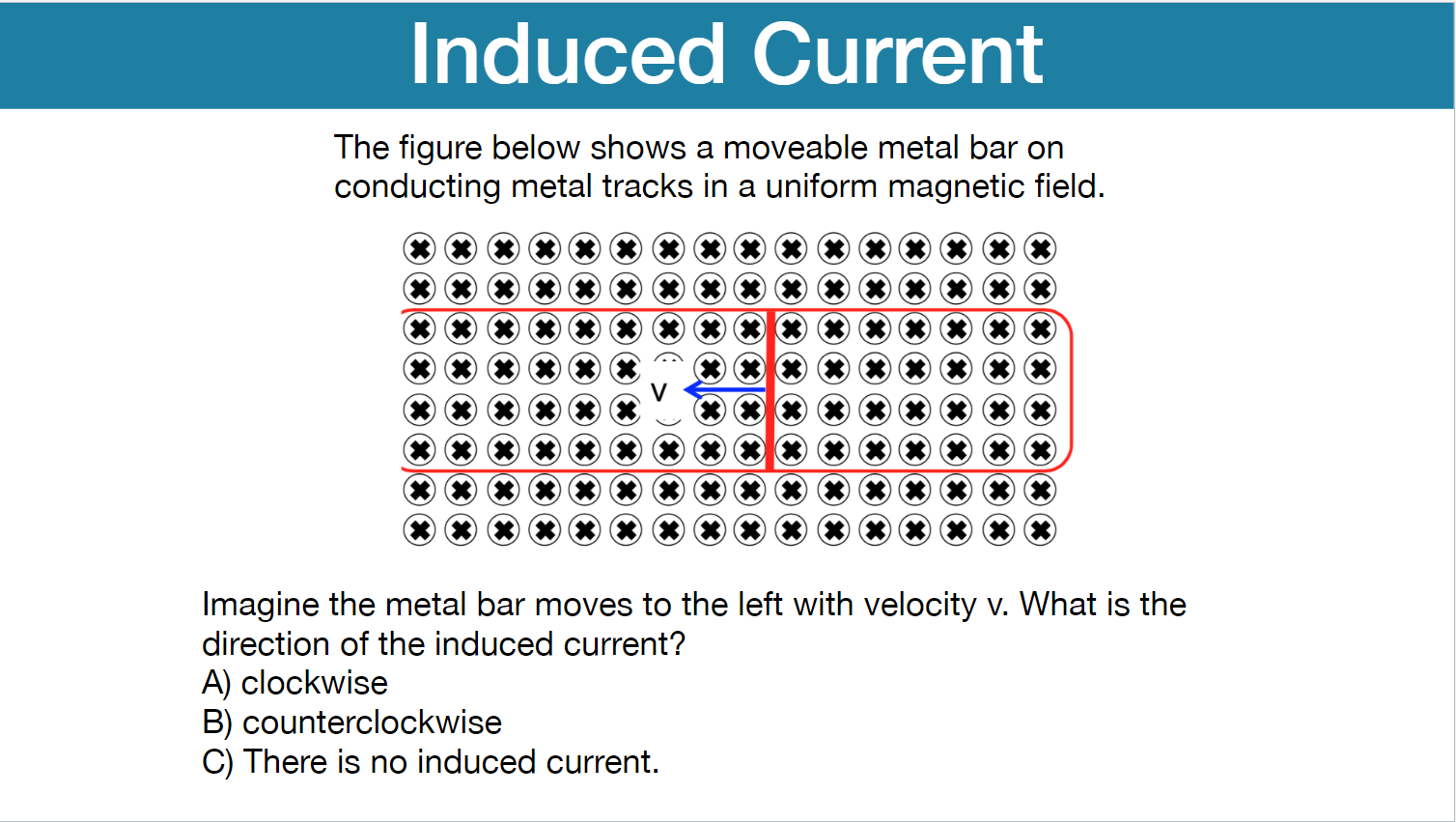 Solved Induced CurrentThe figure below shows a moveable | Chegg.com