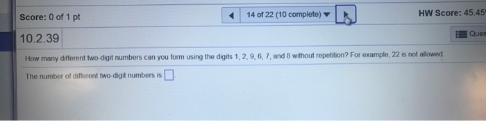 Solved How many different two-digit numbers can you form | Chegg.com