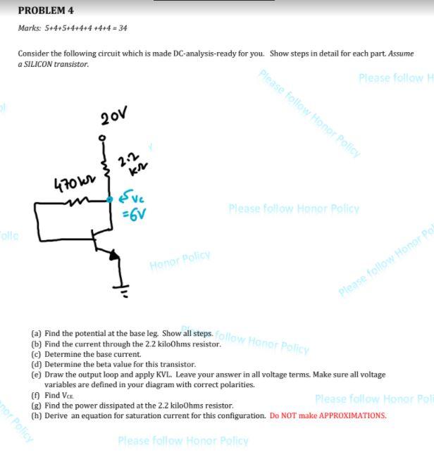 Solved PROBLEM 4 Marks: 5+4+5+4+4+4 +4+4 = 34 Consider the | Chegg.com