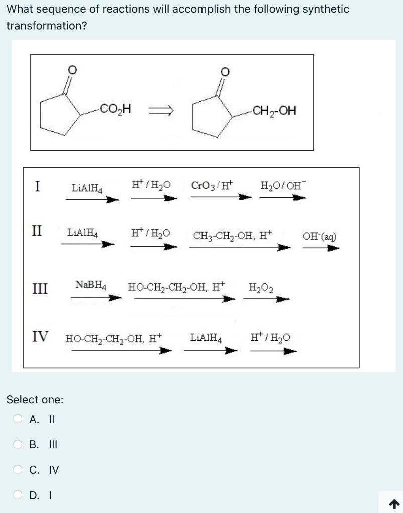 Solved What sequence of reactions will accomplish the | Chegg.com