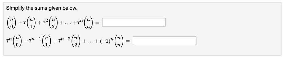 Solved Simplify the sums given below. | Chegg.com