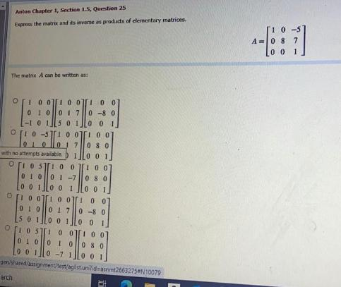Solved The matrix A- can be written as: A-= 0 0 0110 011 0 | Chegg.com