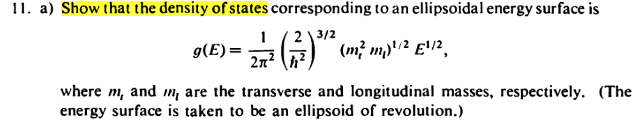 Solved 11. a) Show that the density of states corresponding | Chegg.com