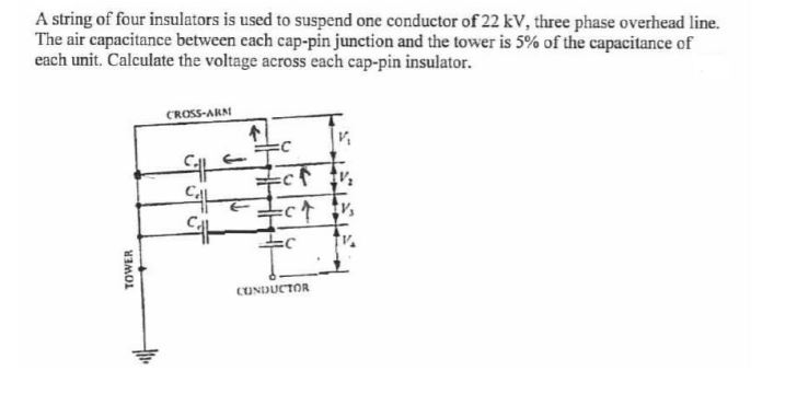 Solved A string of four insulators is used to suspend one | Chegg.com