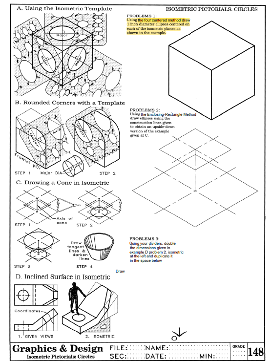 Solved A. Using the Isometric Template ISOMETRIC PICTORIALS: | Chegg.com