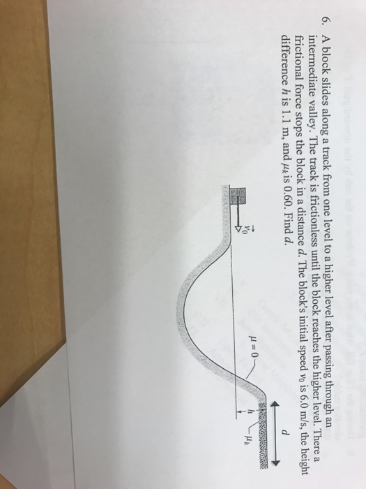 Solved 6. A block slides along a track from one level to a | Chegg.com