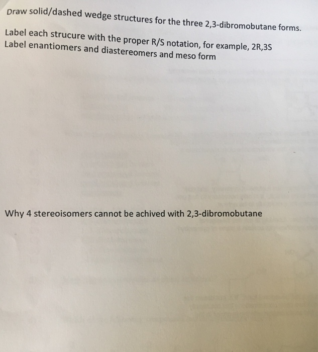 Solved praw solid/dashed wedge structures for the three | Chegg.com