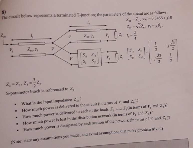 8) The circuit below represents a terminated | Chegg.com