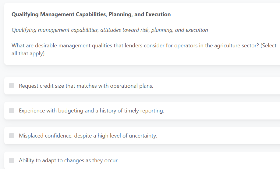 Solved Qualifying Management Capabilities, Planning, and | Chegg.com