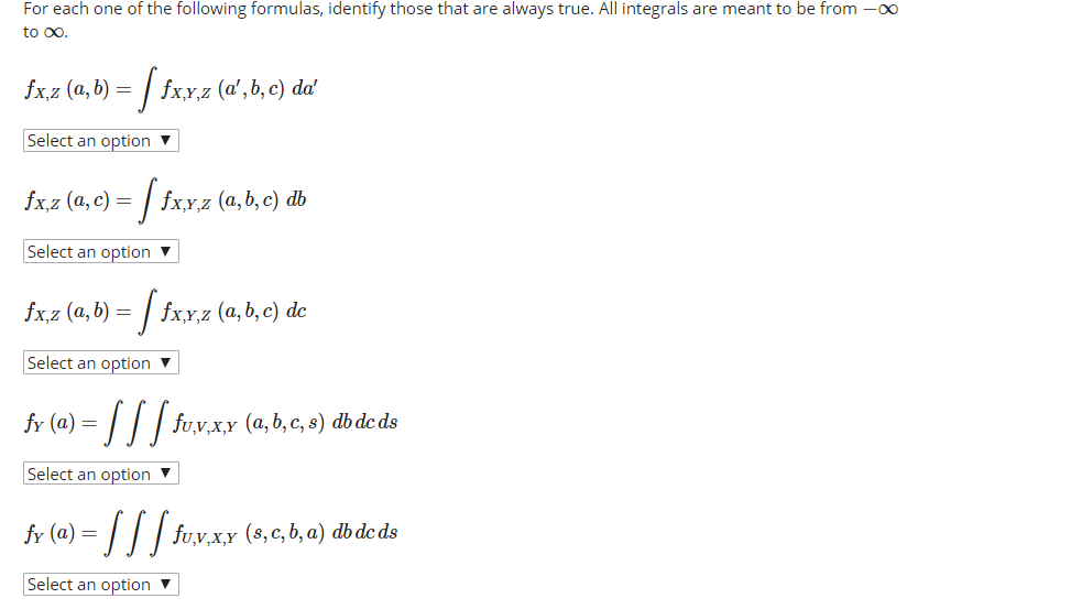 Solved For each one of the following formulas, identify | Chegg.com