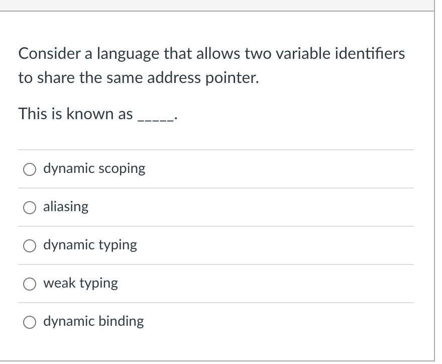 Solved Consider a language that allows two variable | Chegg.com