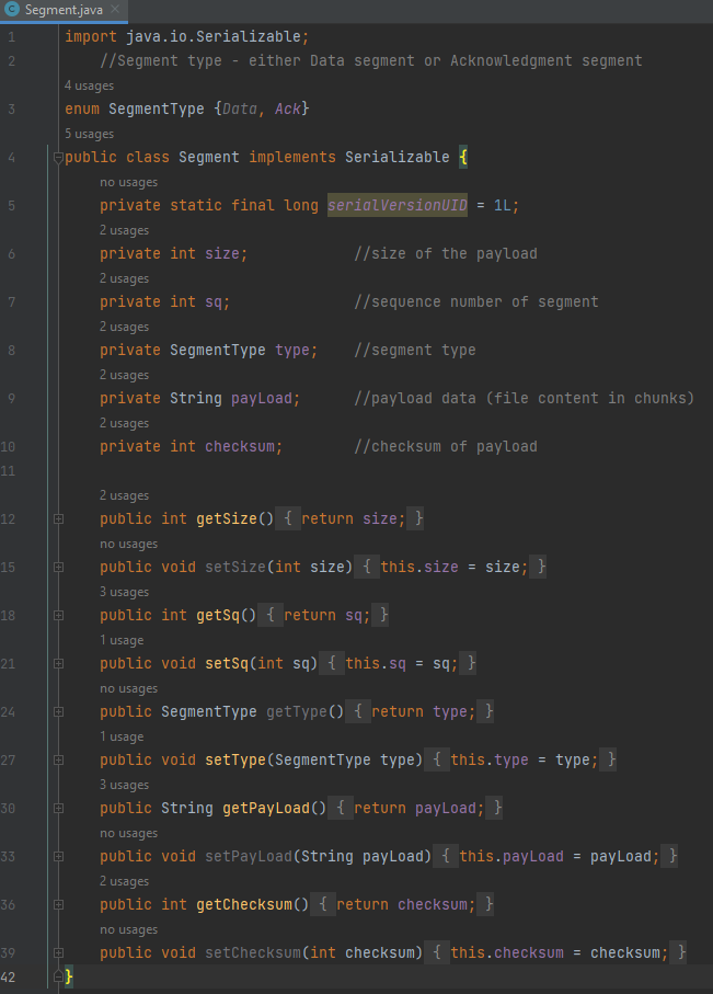 Solved nent.java import java.io.Serializable; //Segment type | Chegg.com Solved nent.java import java.io.Serializable; //Segment type | Chegg.com