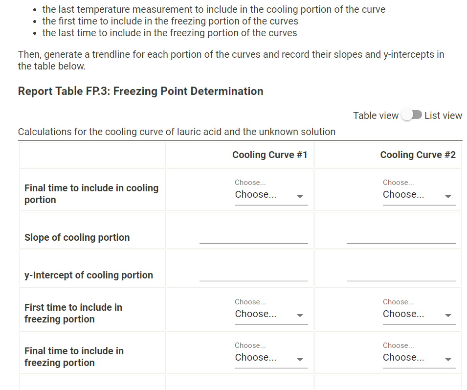 Solved Report Table FP.1: Freezing Point of Solvent (Lauric | Chegg.com