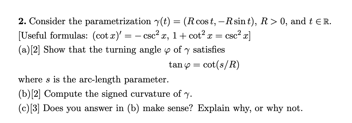 Solved CSC2 x, cota x = csc x] =- 2. Consider the | Chegg.com