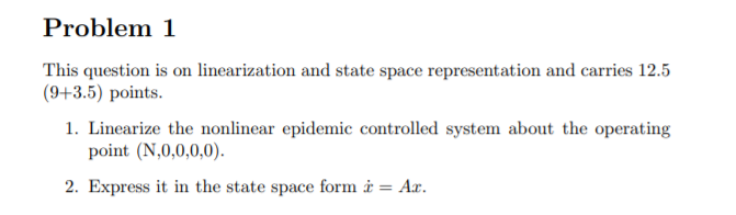 ES N Epidemic Model & Control The following equations | Chegg.com