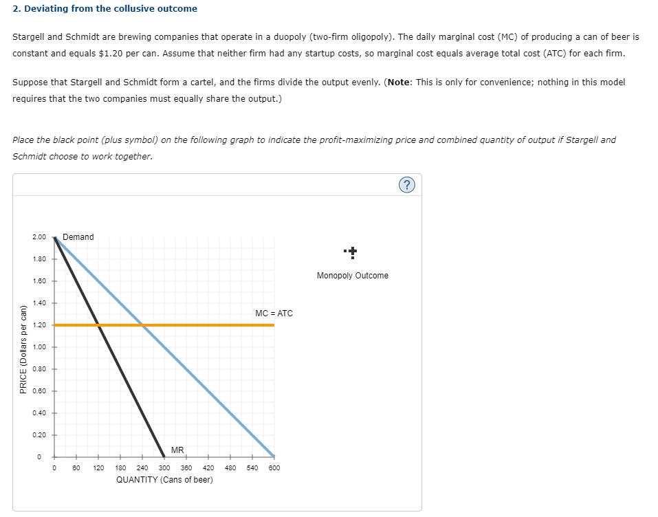 Solved 2. Deviating from the collusive outcome Stargell and | Chegg.com